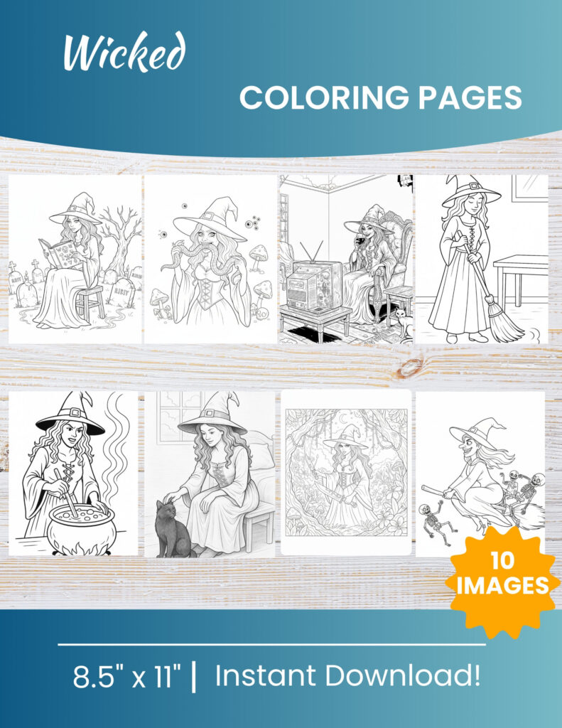 Free Printable Wicked coloring pages for kids | 10 PDF Download