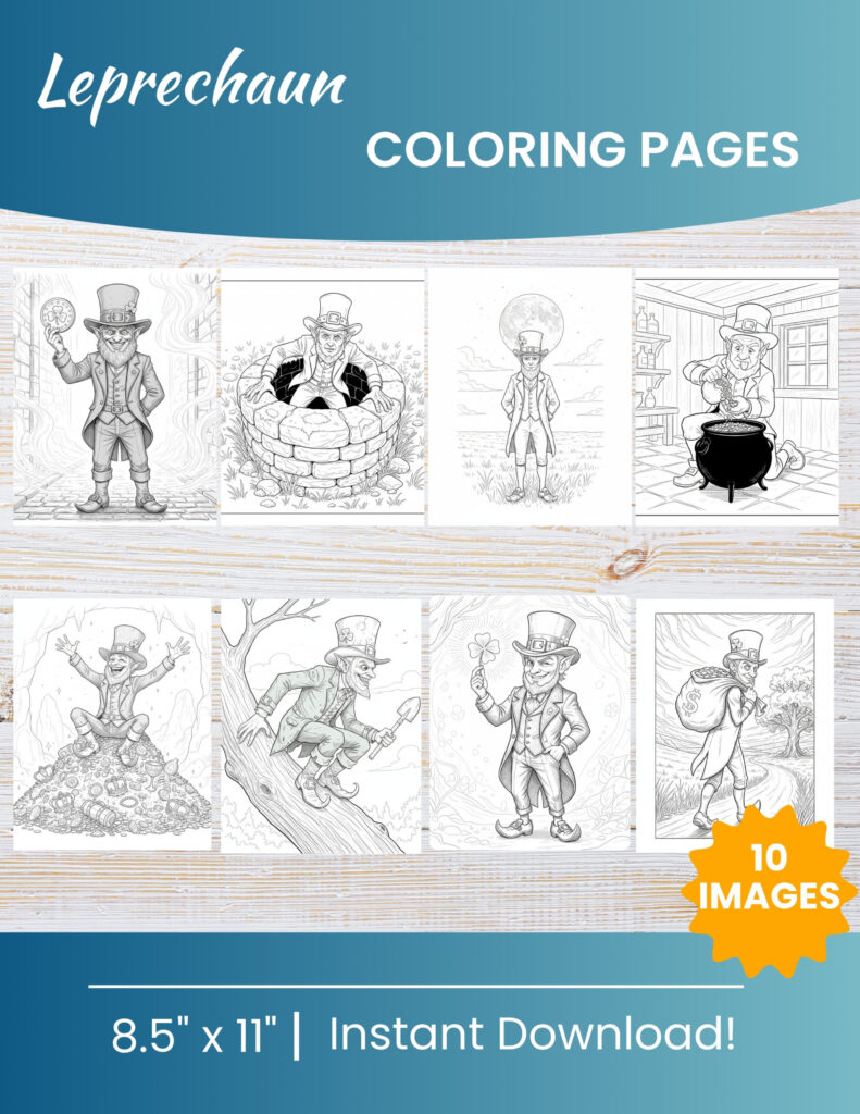 Printable Leprechaun Coloring Pages for Kids | Free PDF Download