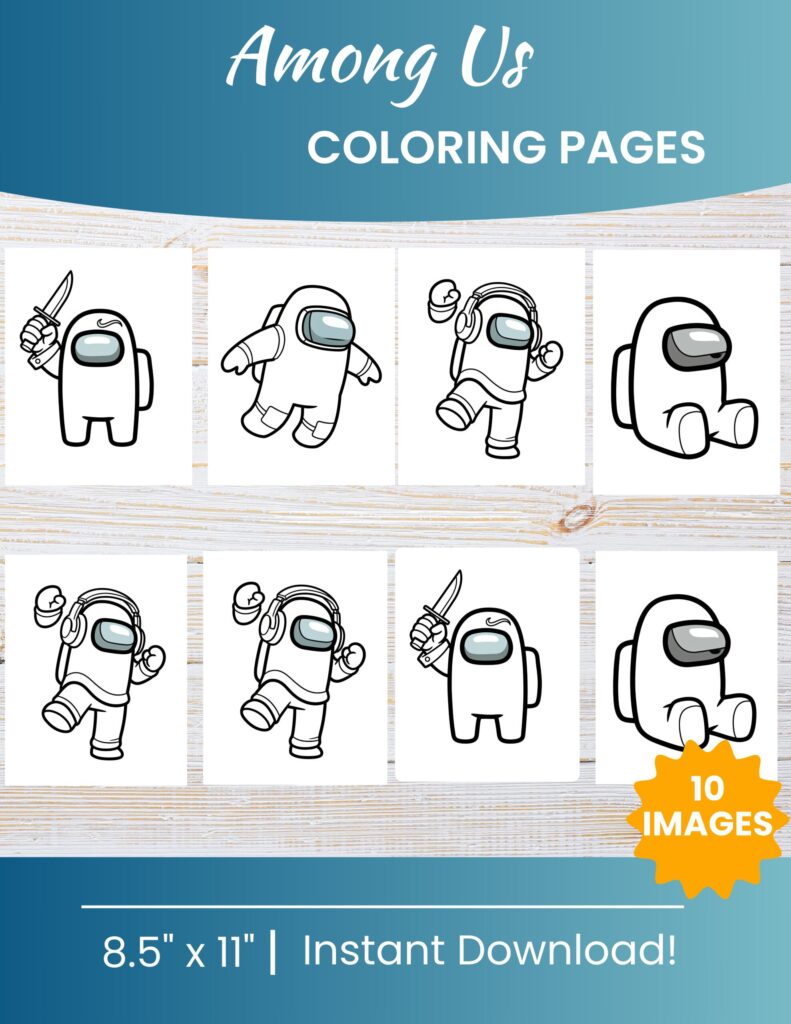 10 Printable Among Us Coloring Pages for Kids | Free PDF Download
